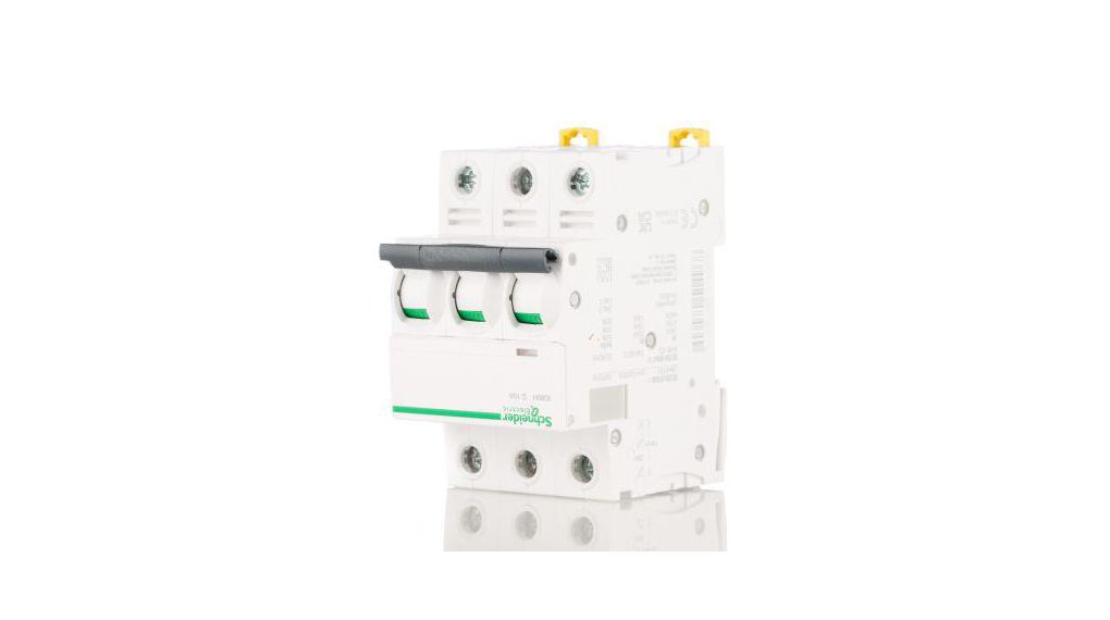 A9F54310 | Schneider Electric Acti 9 iC60H MCB, 3P Poles, 10A Curve C, 440V AC, 100 133V DC, 10 ...